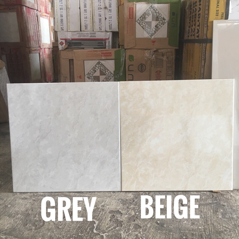 Jual keramik ukuran 40x40 glossy kilap kw1 lantai cream biege ikad ...