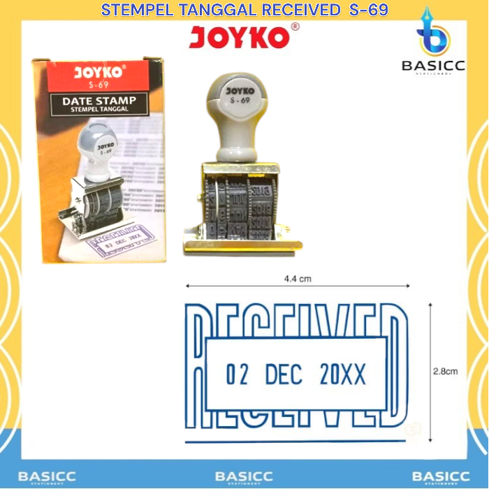 Jual Joyko Date Stamp Stempel Tanggal Received S-69 | @1Pcs | Shopee ...