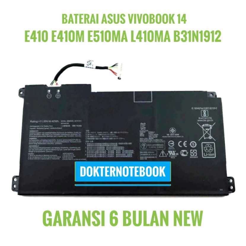 Jual Baterai Battery Asus E410 E410M E410MA E410K E410KA L410 L410MA E510 E510MA E510KA L510 ...