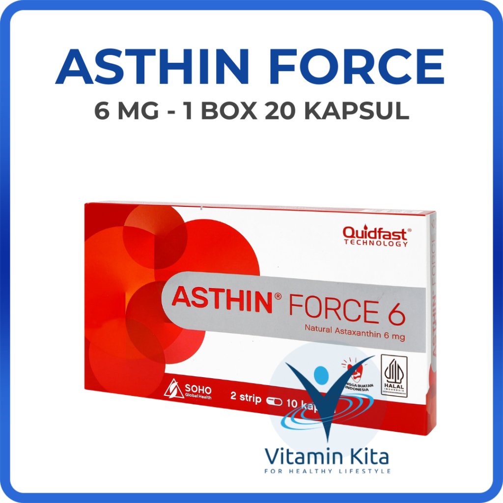 Jual ASTHIN FORCE 6 MG | Astaxanthin Suplemen Daya Tahan Tubuh dan ...