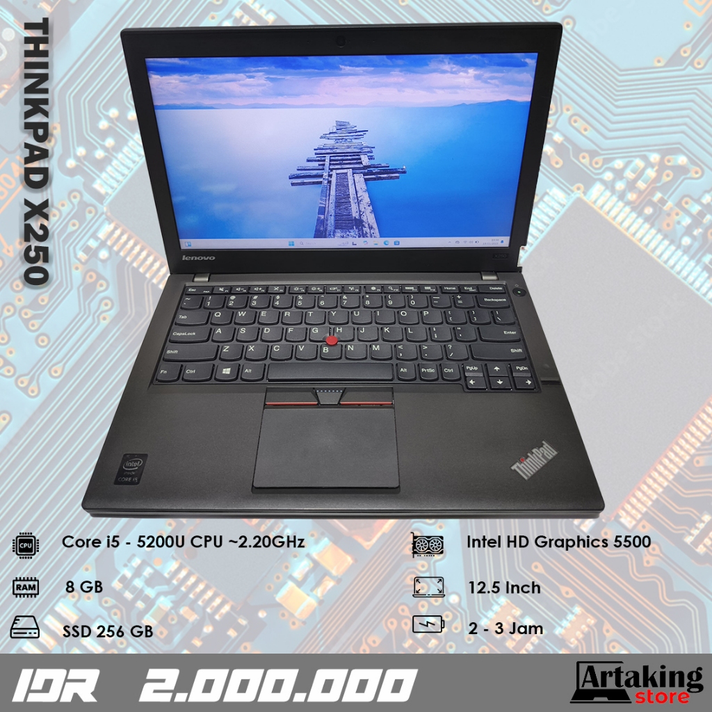 Jual Lenovo Thinkpad X250 - Core i5 - Gen 5 th - Ram 8 GB - SSd 256 GB ...
