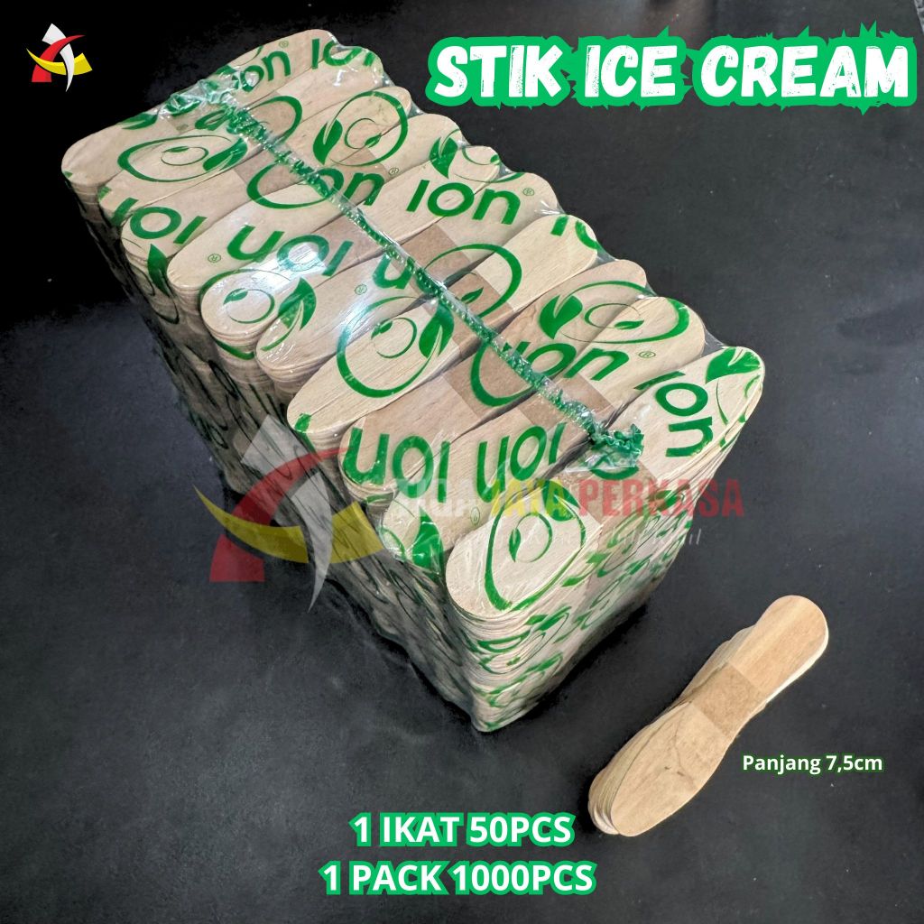 Jual Sendok Stick Ice Cream Kayu ION / Sendok Es Krim / Sendok kayu Isi ...