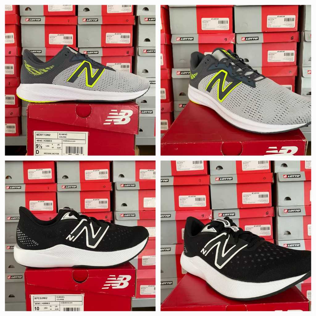 Jual NB Running Grey dan Black Men Shoes Original | Shopee Indonesia