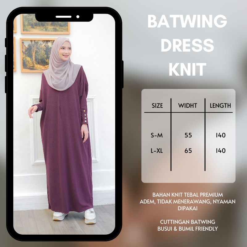 Jual Namaya Abaya Gamis Batwing Plisket Knit Dress Busui Umroh Lebaran Haji Daily | Shopee Indonesia