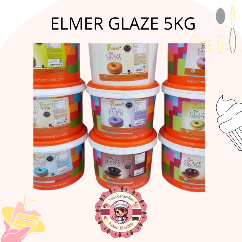 Jual Elmer Glaze 5KG WHITE| STRAWBERRY| GREEN TEA| RED VELVET| CAPUCINO ...