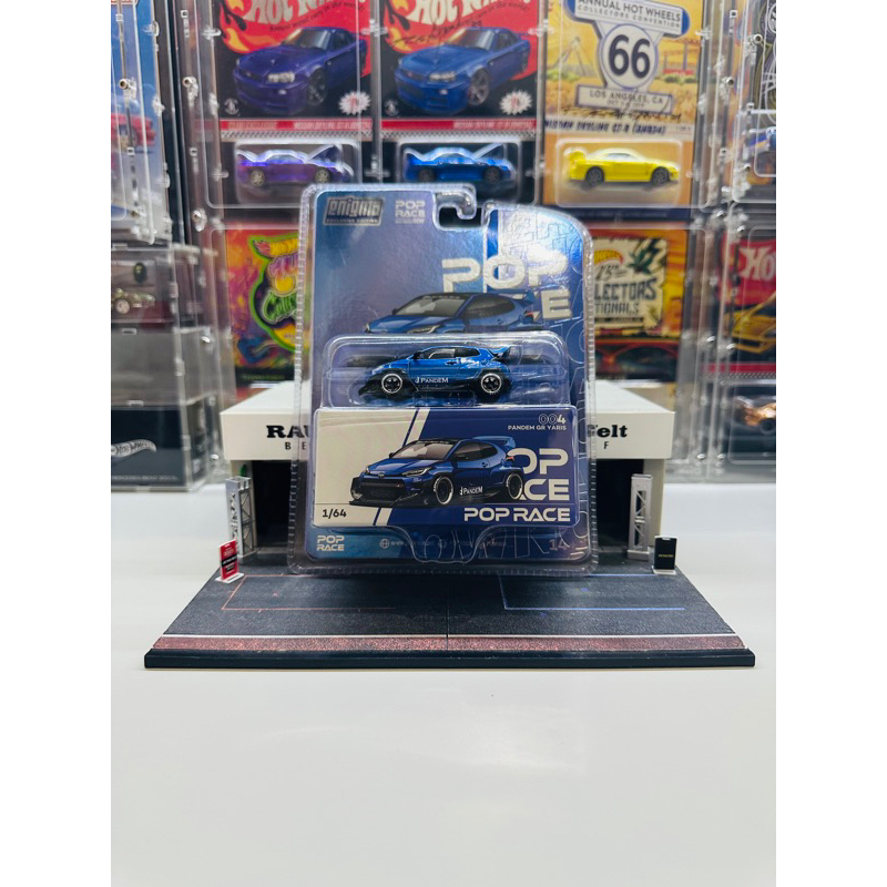 Jual Pop Race x Enigma 1:64 Pandem GR Yaris Metallic Blue Blister Packaging | Shopee Indonesia