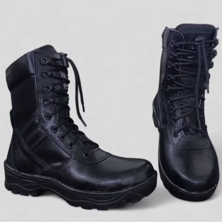 Jual sepatu pdl kulit jatah lama premium quality tinggi hitam 8inch ...