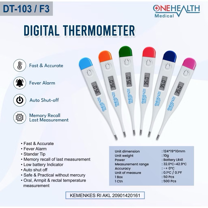 Jual TERMOMETER DIGITAL ONEHEALTH / Thermometer Digital Onehealth ...