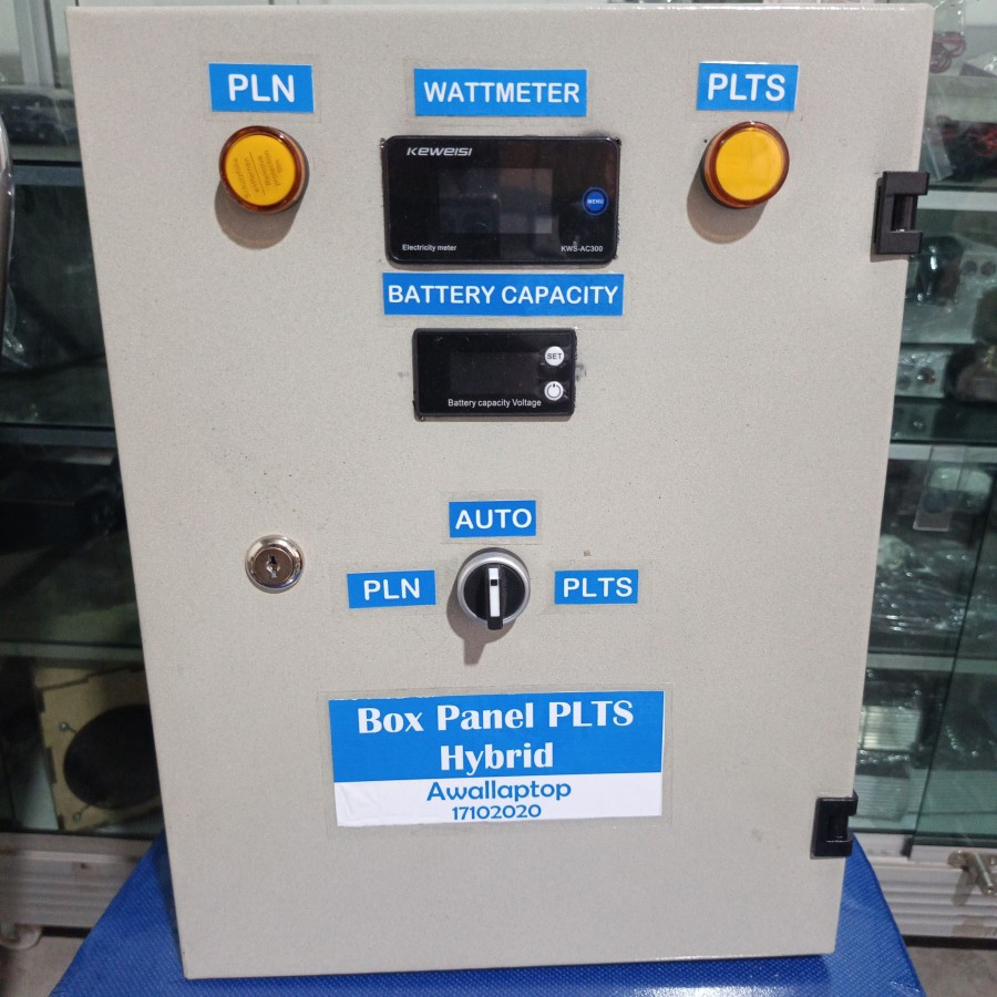 Jual box panel plts hybrid 12v 24v to 220v 3500w changi PSW pure sine ...
