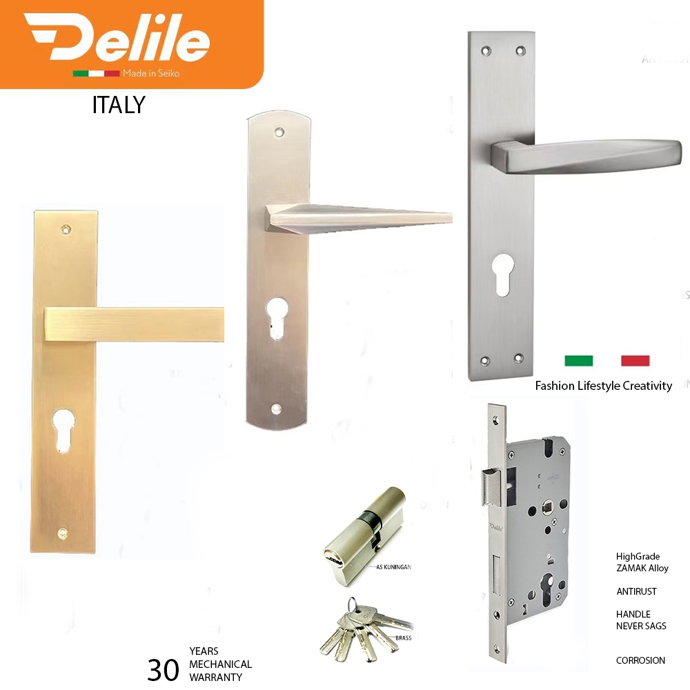 Jual Handle Plat Rumah DELILE / Gagang Pintu Set / Mortiselock / Handle ...