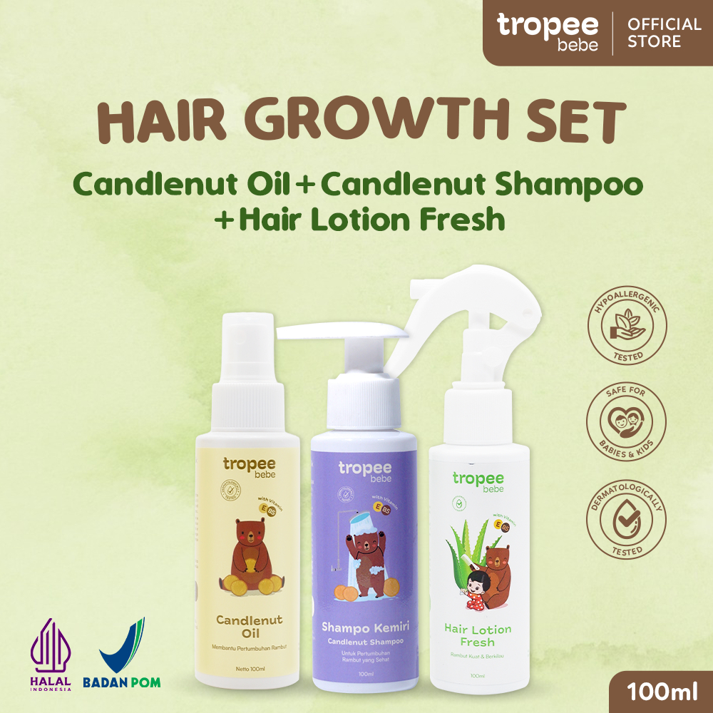 Jual Tropee Bebe Paket Minyak & Shampo Kemiri & Lotion Rambut Fresh ...