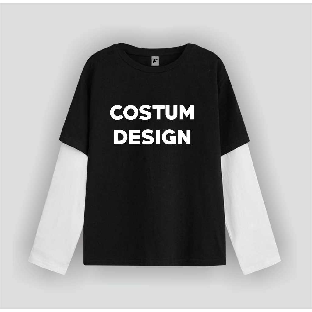 Jual Flooks clothing Tshirt DOUBLE LAYER COSTUM DESIGN long sleeve kaos ...