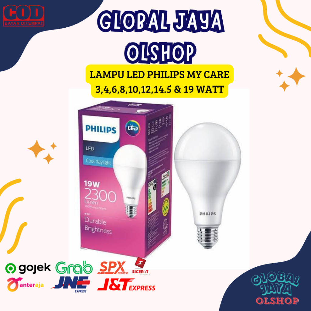 Jual PHILIPS LAMPU LED MY CARE 3,4,6,8,10,12,14.5 DAN 19 WATT PUTIH ORI 100% | Shopee Indonesia