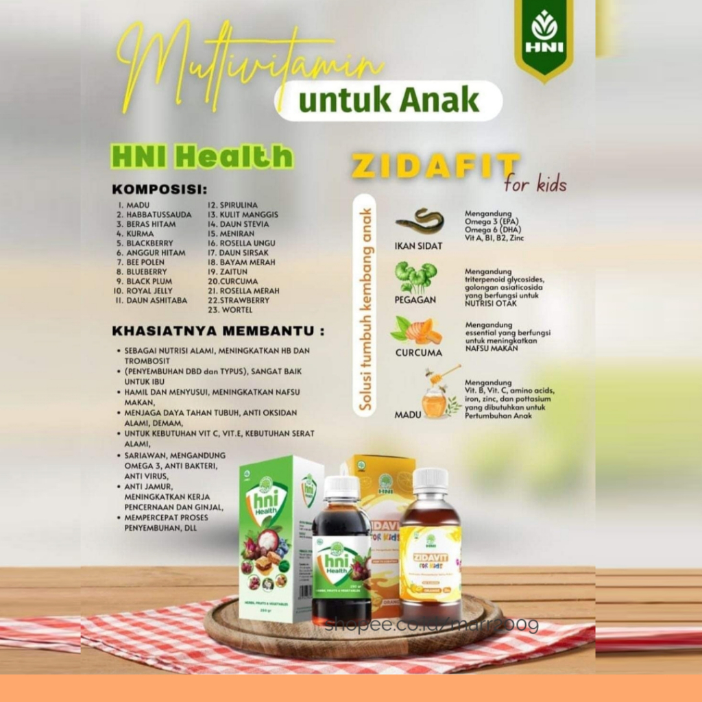 Jual HNI Health Zidafit untuk Anak - Extra Food - Zidafit - HNI HPAI ...