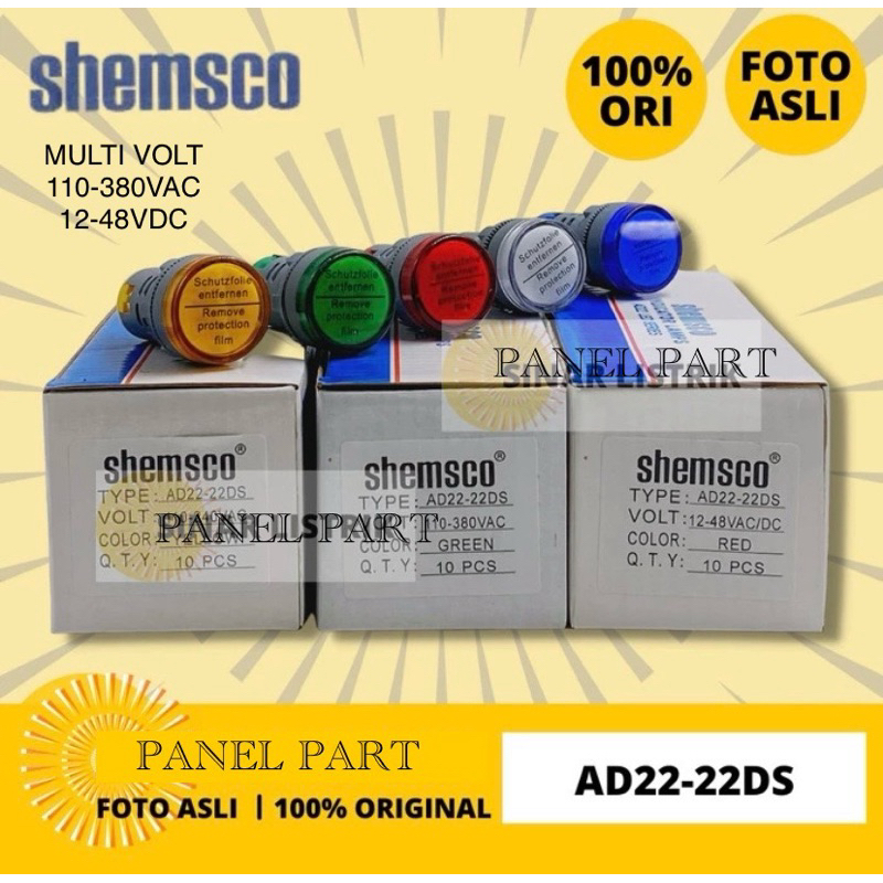 Jual PILOT LAMP LED SHEMSCO 22mm PL-AD22 110,220,380VAC dan 12,24,48VDC ...