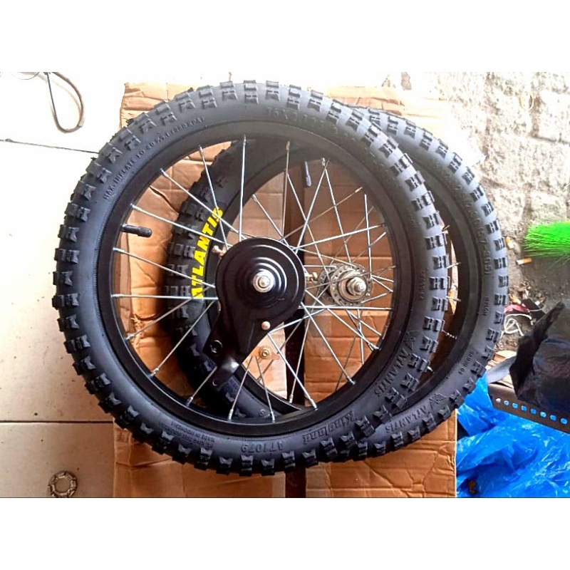 Jual wheelset velg sepeda ukuran 16 inc depan belakang lengkap dengan ...