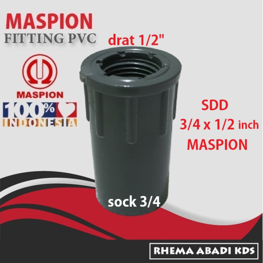 Jual Fitting Sambungan Pralon Pipa Pvc - Sock Drat Dalam SDD - 3/4" x 1 ...