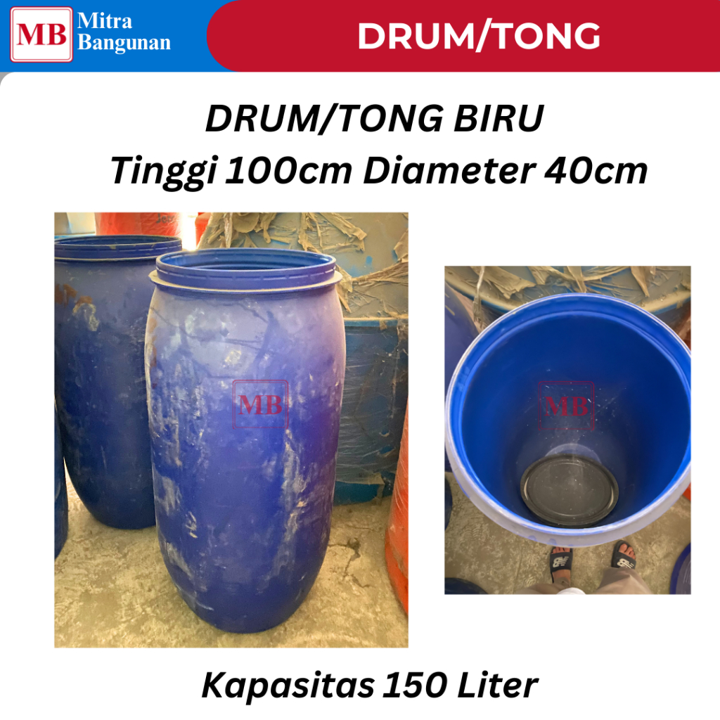 Jual DRUM/TONG AIR INDUSTRIAL + TUTUP 150 LITER BAHAN PLASTIK | Shopee ...