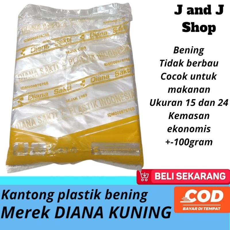 Jual kantong plastik bening DIANA KUNING ukuran 15 24 kresek asoy hd ...