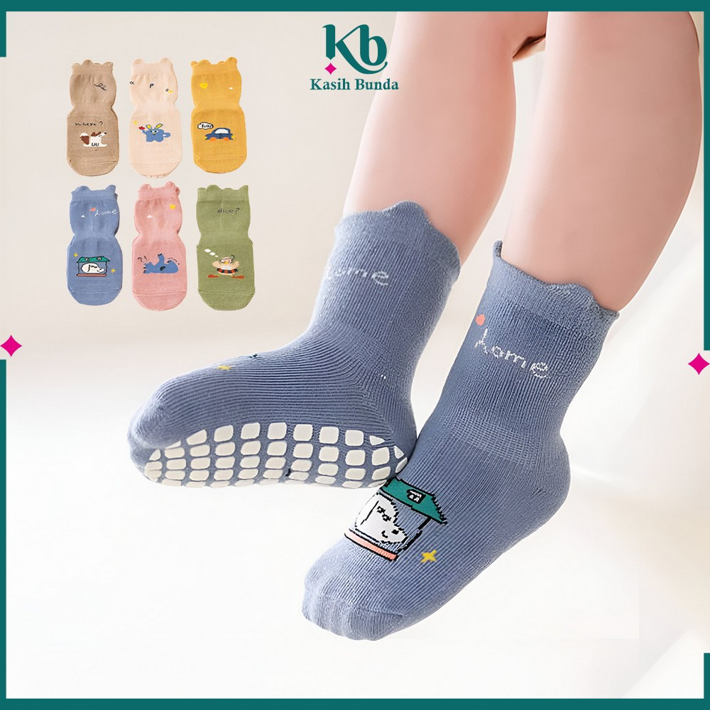 Jual Baby Socks Unisex Kaos Kaki Bayi Karakter Animal Anti Slip / Kaos Kaki Pendek Sebetis Anak ...