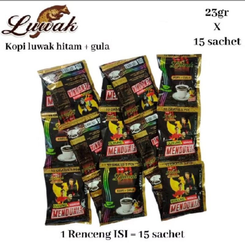 Jual kopi luwak hitam+gula 1renceng isi 15sachet | Shopee Indonesia