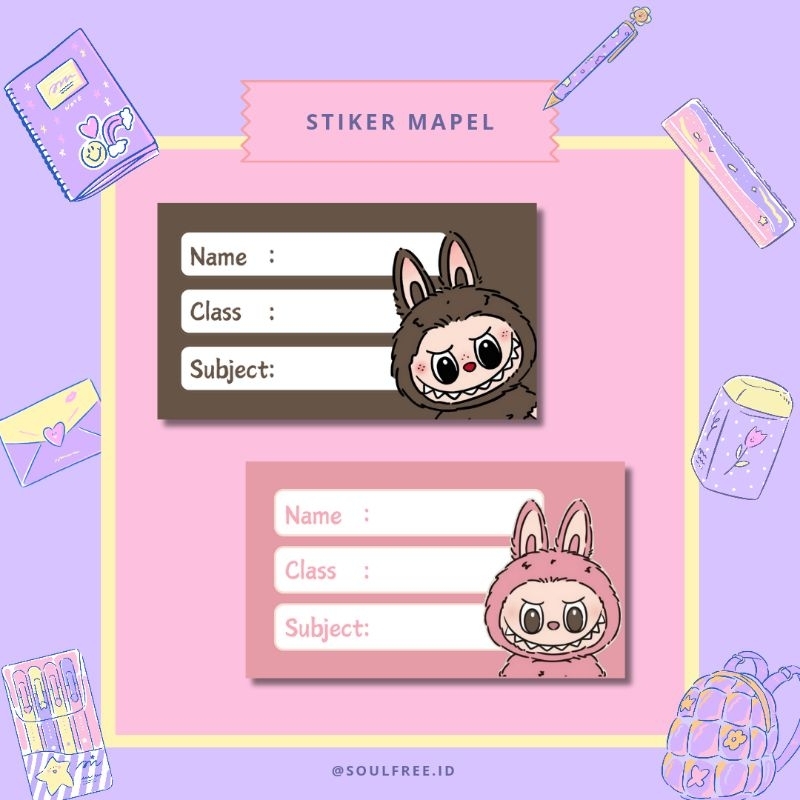Jual stiker label buku [40pcs] / stiker label lucu / stiker buku labubu ...