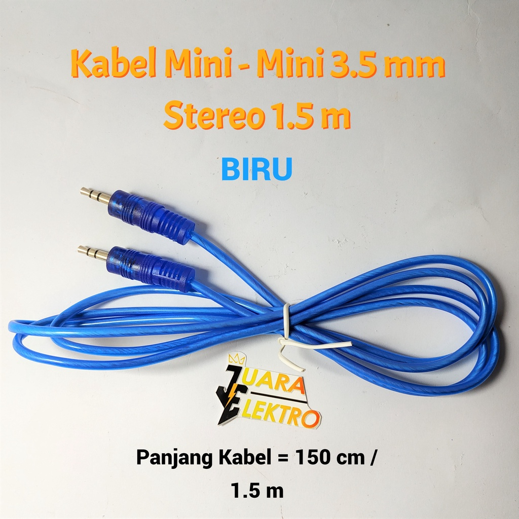 Jual Kabel AUX Mini-mini 3,5 mm Stereo 1,5 Meter Kabel AUX Mini - Mini Stereo | Shopee Indonesia