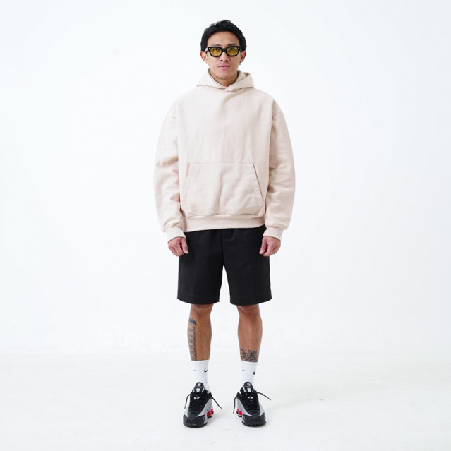 Jual All Around Faded Boxyfit Hoodie Cream 375GSM | Shopee Indonesia