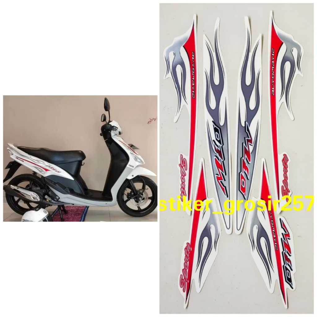 Jual STIKER STRIPING LIS LES BODY YAMAHA MIO API SPORTY 2006 PUTIH ...
