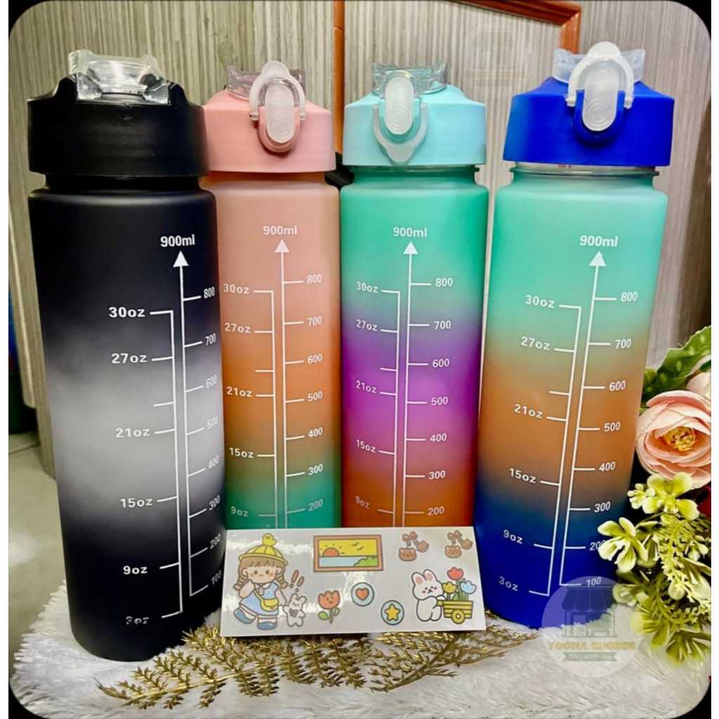 Jual BOTOL VIRAL LITER GRADASI 900ML / FREE STIKER 2D + FREE SEDOTAN ...