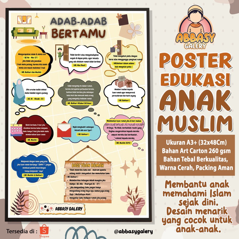 Jual Poster Edukasi Muslim - Poster Dinding - Poster Anak Belajar ...