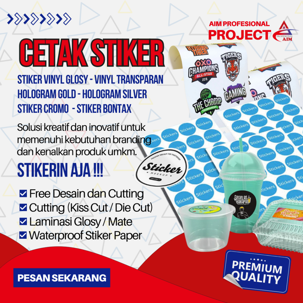 Jual Cetak Stiker Custom, Stiker Label Custom, Plus Laminasi & Cutting ...
