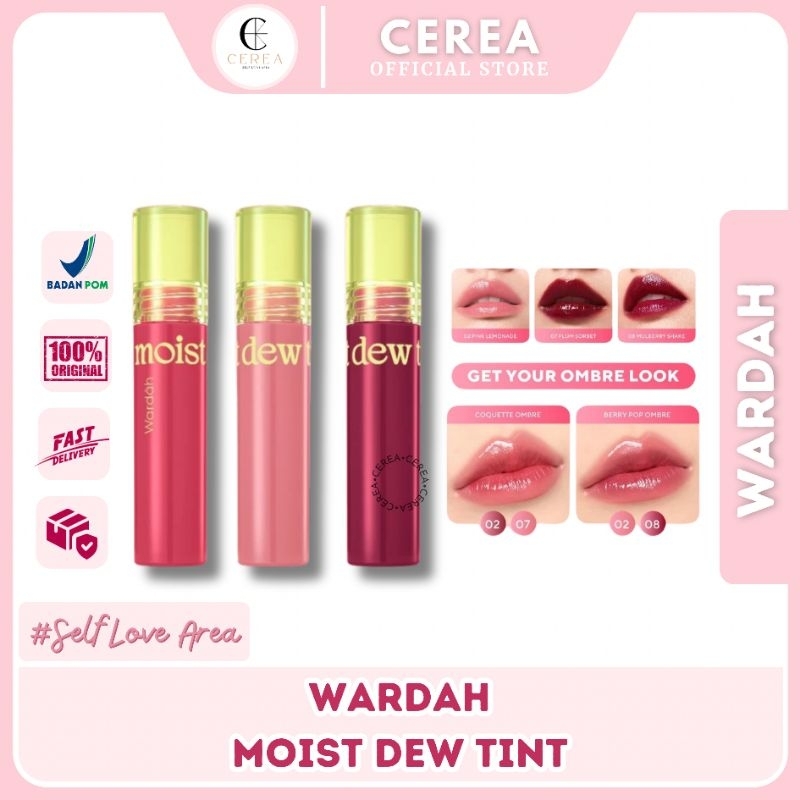 Jual [BPOM] WARDAH MOIST DEW TINT / LIP TINT MENGANDUNG OATMILK & PENTAVITIN ( READY ALL SHADE ...