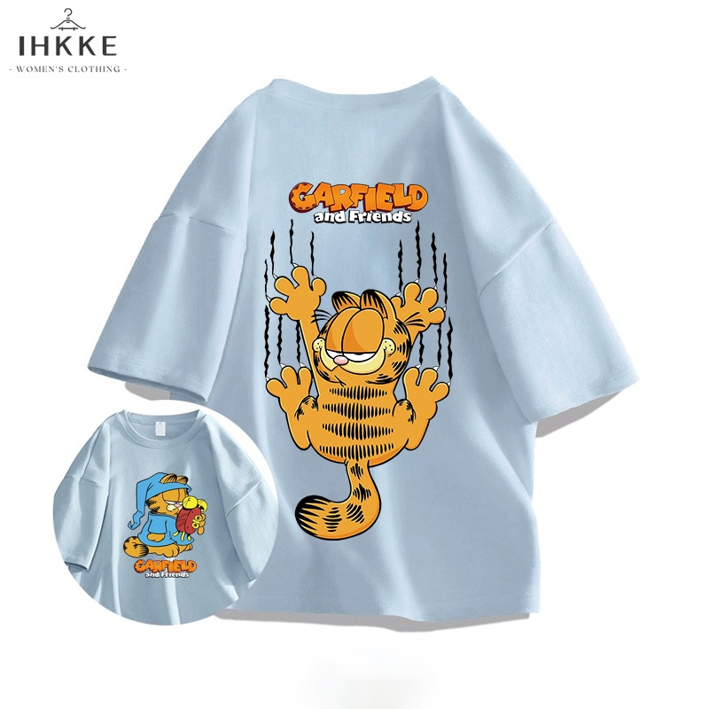Jual IHKKE Baju Kaos Wanita Lengan Pendek Cartoon Cute Garfield Nemo ...