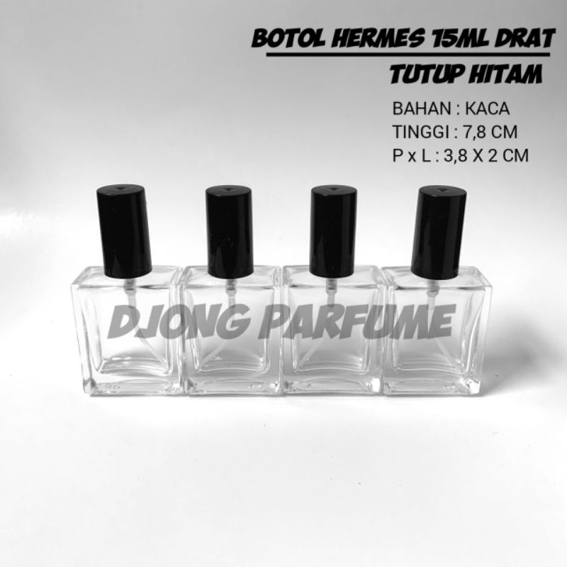 Jual BOTOL HERMEES 15ML SPRAY HITAM DRAT || BOTOL PARFUM HEERMES DRAT ...