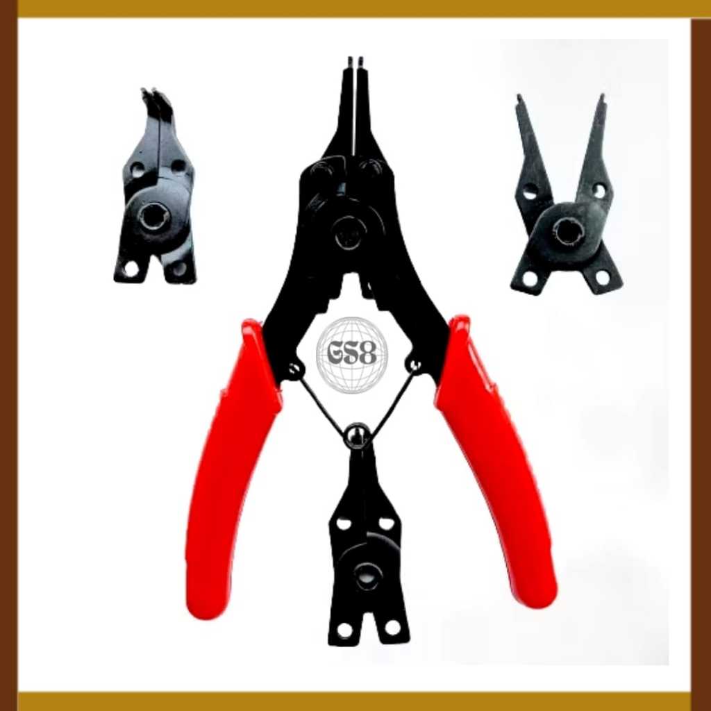 Jual (GS8)Set Tang 4in1 Snap Ring /Tang Pembuka Lurus Bengkok | Shopee ...
