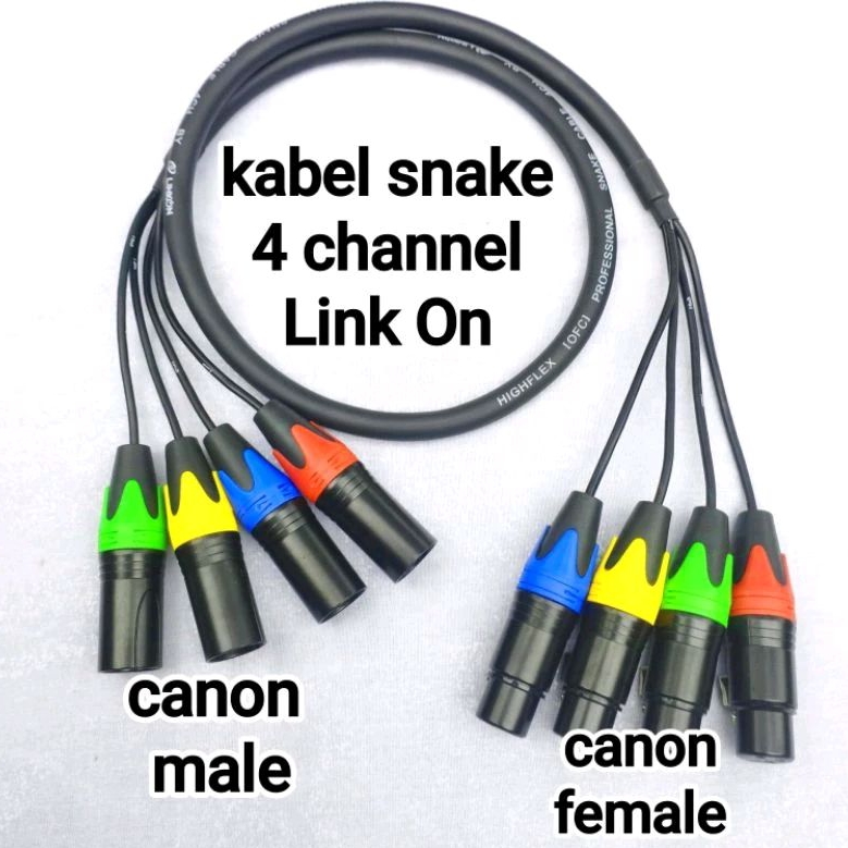 Jual KABEL SNAKE 4 CHANNEL LINK ON JACK CANON MALE TO FEMALE/JACK CANON ...