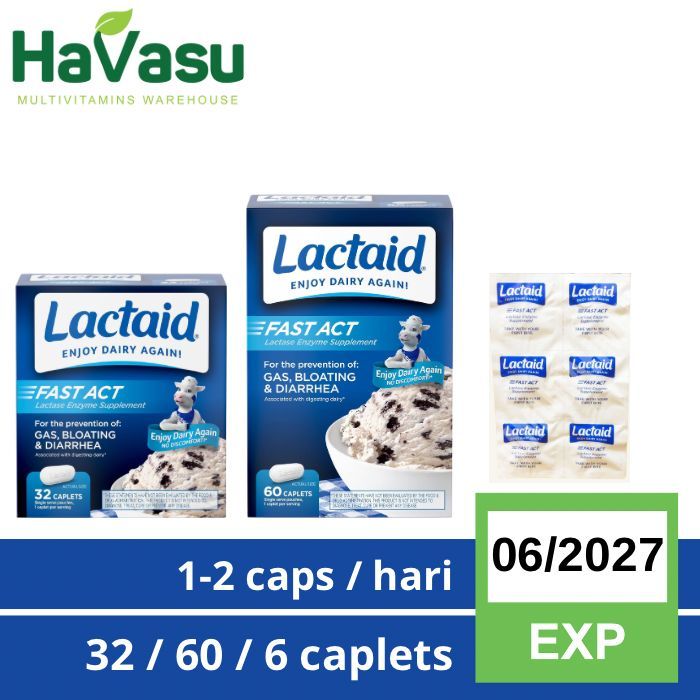 Jual Lactaid Fast Act Lactase Enzyme Lactose Intolerance Intoleransi ...