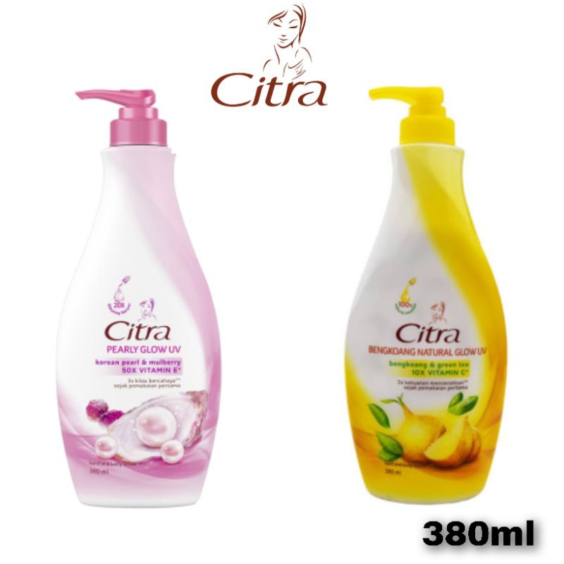 Jual Citra Pearly glow UV body Lotion & Bengkoang Natural Glow UV 380ml | Shopee Indonesia
