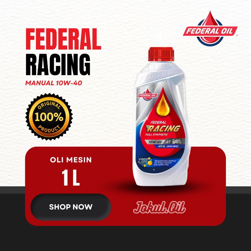 Jual Oli Mesin Federal Racing Original 10W-40 1L Manual | Shopee Indonesia