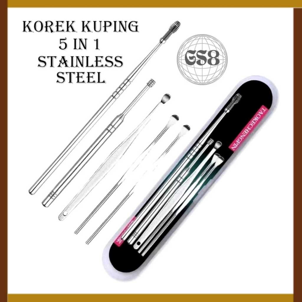 Jual (GS8)Korek Kuping /Alat Pembersih Kotoran Telinga Set Isi 5 Bahan ...
