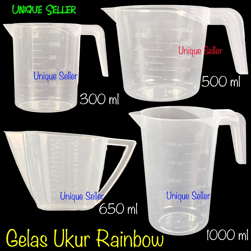 Jual Gelas Takar Ukur 300ml 500ml 650ml 1000ml 2000ml Tebal Gelas Takar ...