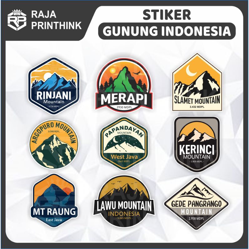 Jual Sticker Stiker Gunung Indonesia Survival Adventure Mountain ...