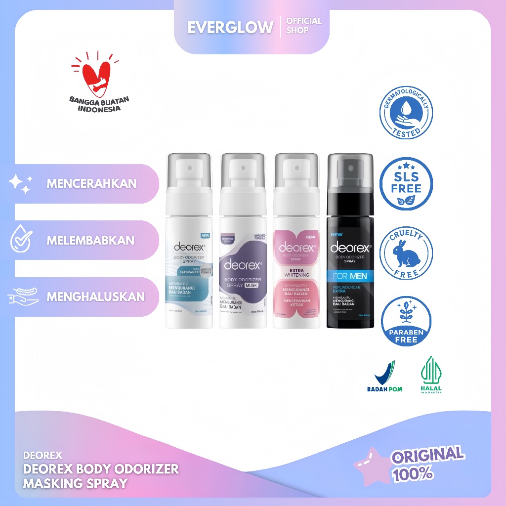 Jual Deorex Anti-Sweat Body Odorizer Spray Non fragrance/Musk/Men/Extra ...