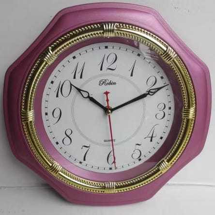 Jual Jam Dinding Segi Delapan Berwarna Dasar Putih Robin/jam dinding ...