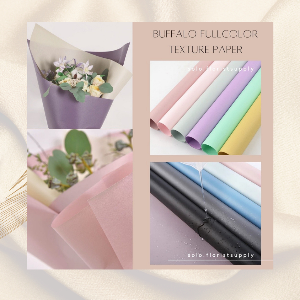 Jual BUFFALO FULL CALOUR TEXTURE PAPER CELLOPHANE GLITER PAPER OPP ...