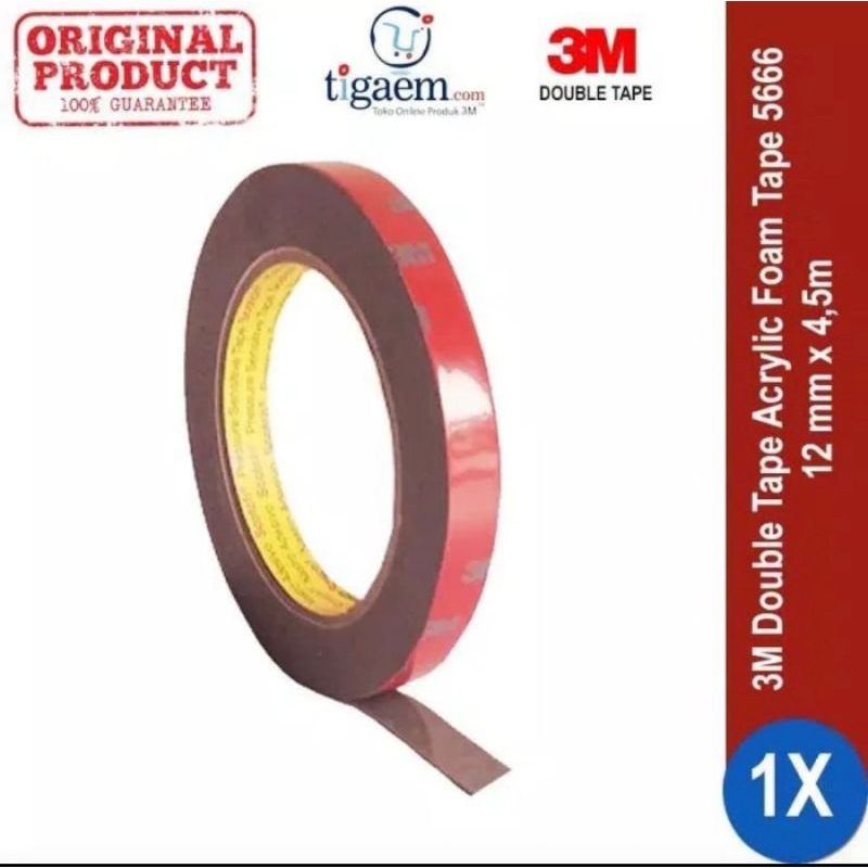 Jual 3m Double Tape 5666 AFT - Double Tape super kuat 12mm x 4.5mtr ...