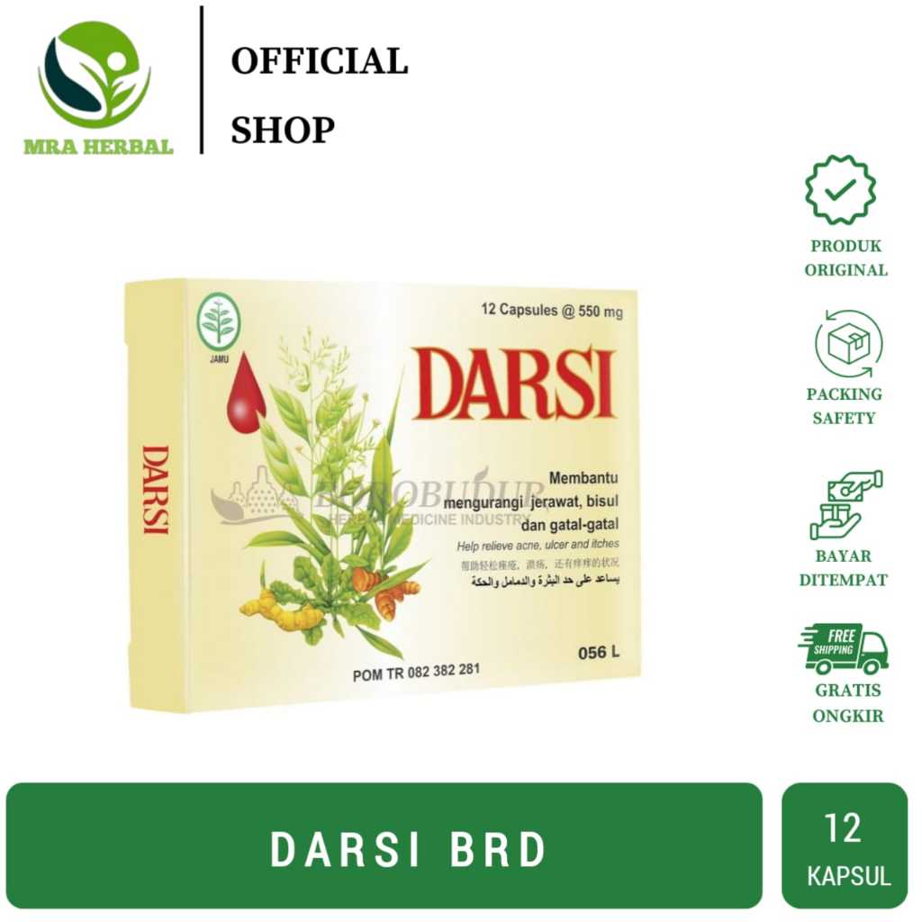 Jual Darsi BRD 12 kapsul | Membantu Mengurangi Jerawat Bisul & Gatal ...