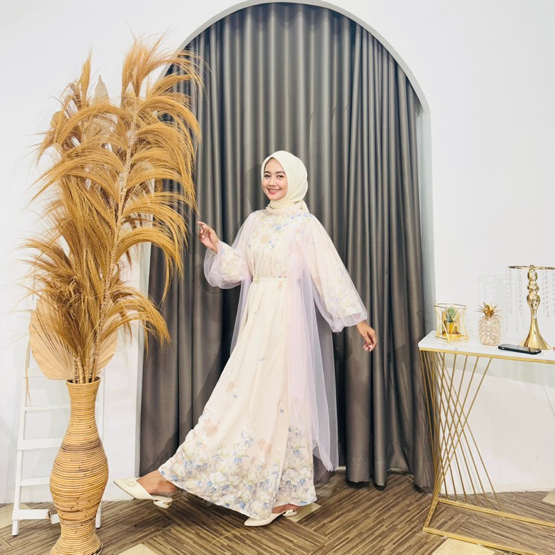 Jual DR-1091 GAMIS FLOWER MAXY | Shopee Indonesia