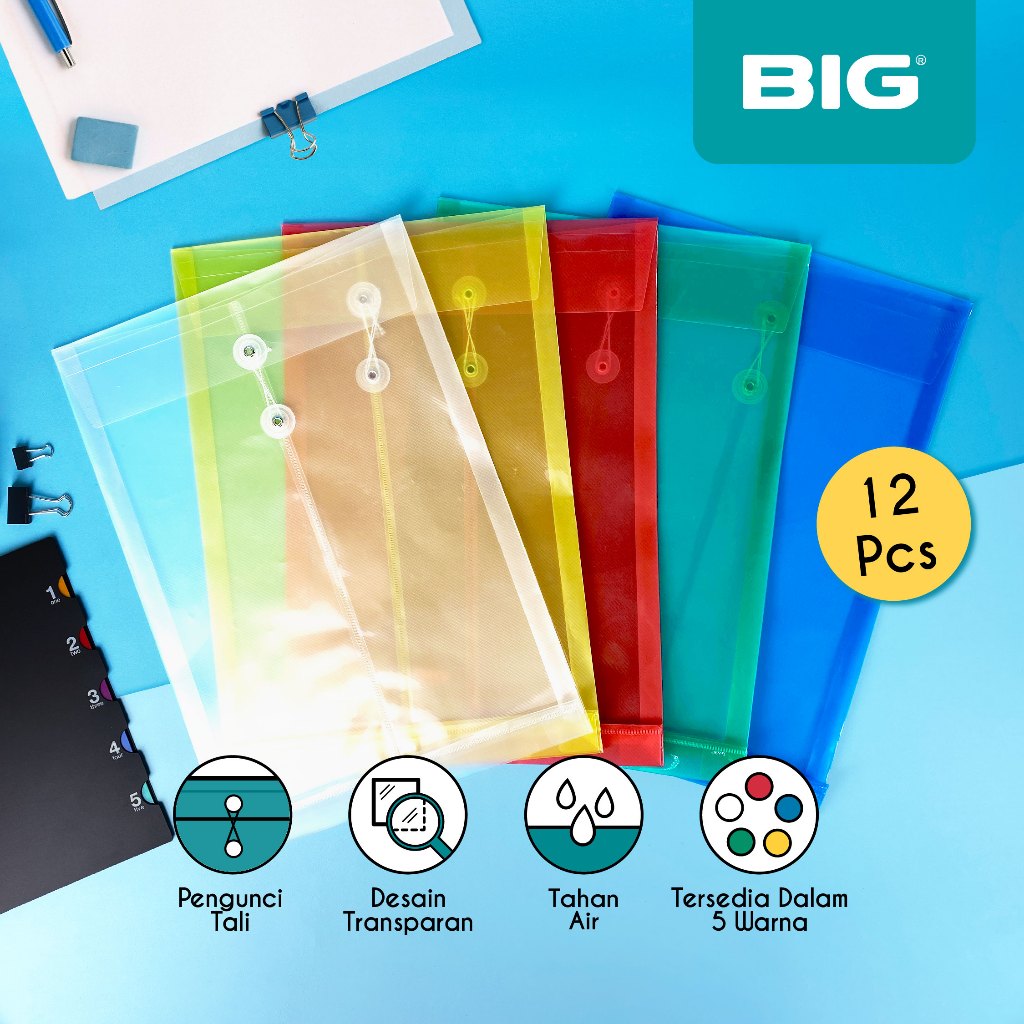 Jual 12 Pcs BIG Map Tali F4 Folio Plastik Transparan Punggung MF-8112 | Shopee Indonesia
